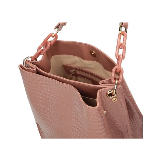 Różowa dwukomorowa torebka na ramię Nobo NOBOBAGS.COM
