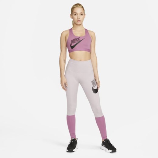 Damski stanik sportowy z miękkimi miseczkami Nike Dri-FIT - Fiolet poland