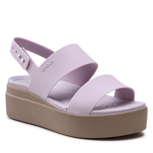 Sandały CROCS - Brooklyn Low Wedge W 206453 Mauve Mist/Mushroom eobuwie.pl