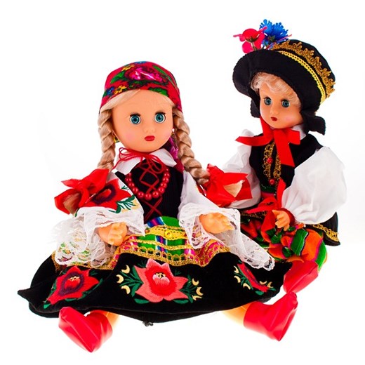 Lalka ludowa - chłopczyk w stroju łowickim 40 cm folkstar-pl brazowy ...
