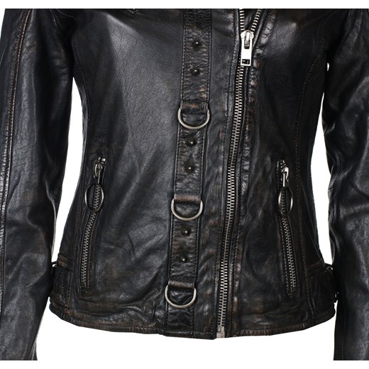 kurtka damska (ramoneska) g2gpunk lafov - black XS Metal-shop