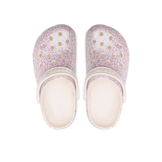 Crocs Klapki Classic Glitter Clog K 206993 Biały MODIVO