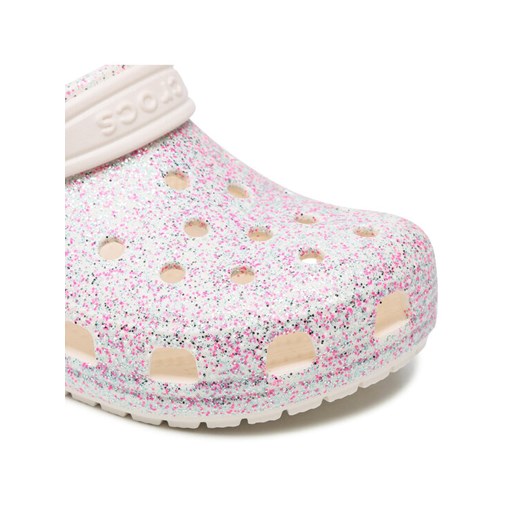 Crocs Klapki Classic Glitter Clog K 206993 Biały MODIVO