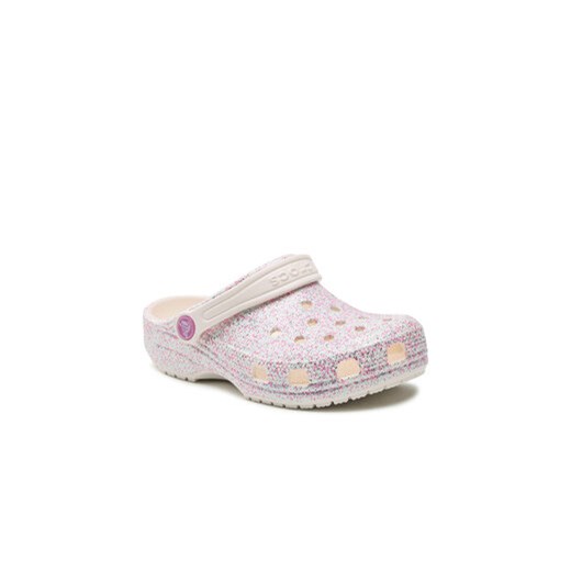 Crocs Klapki Classic Glitter Clog K 206993 Biały MODIVO