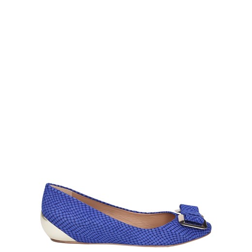 Niebieskie baleriny kazar-com fioletowy na koturnie