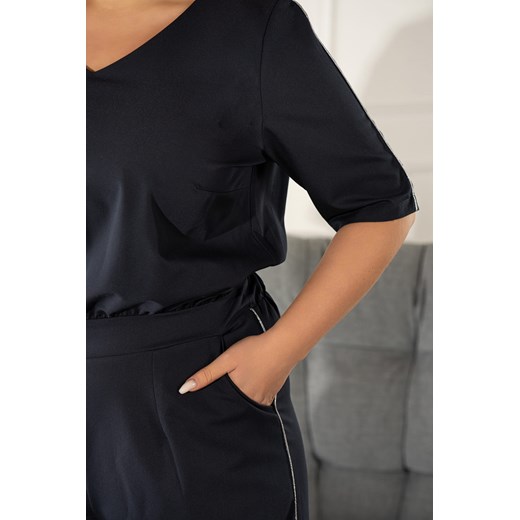 Kombinezon wyjatkowy z srebrnym lampasem MIRKA granatowa Karko karko.pl