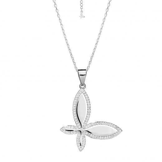 Naszyjnik srebrny duży Motyl z cyrkoniami SADVA