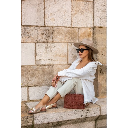 Złote sandały Raquel Saway