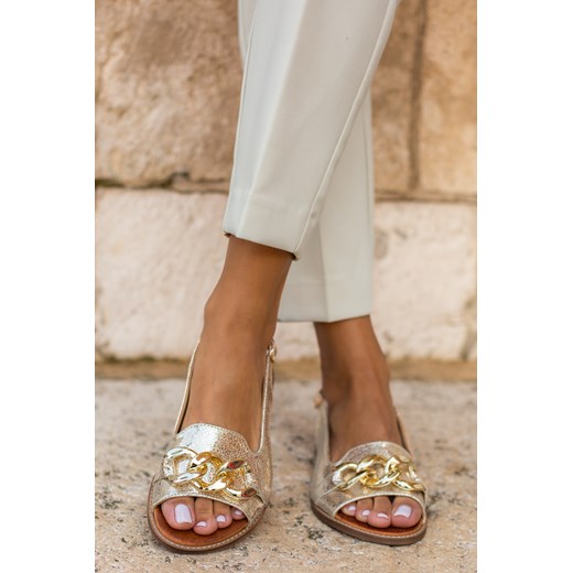 Złote sandały Raquel Saway