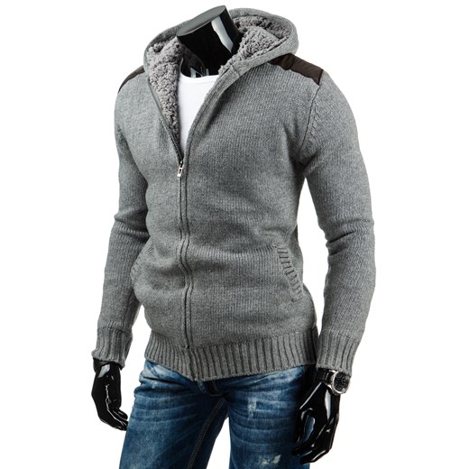 Sweter męski szary (wx0652) dstreet elastan