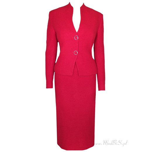 Czerwona garsonka damska Talita, jesienna kreacja z wełny parzonej ...